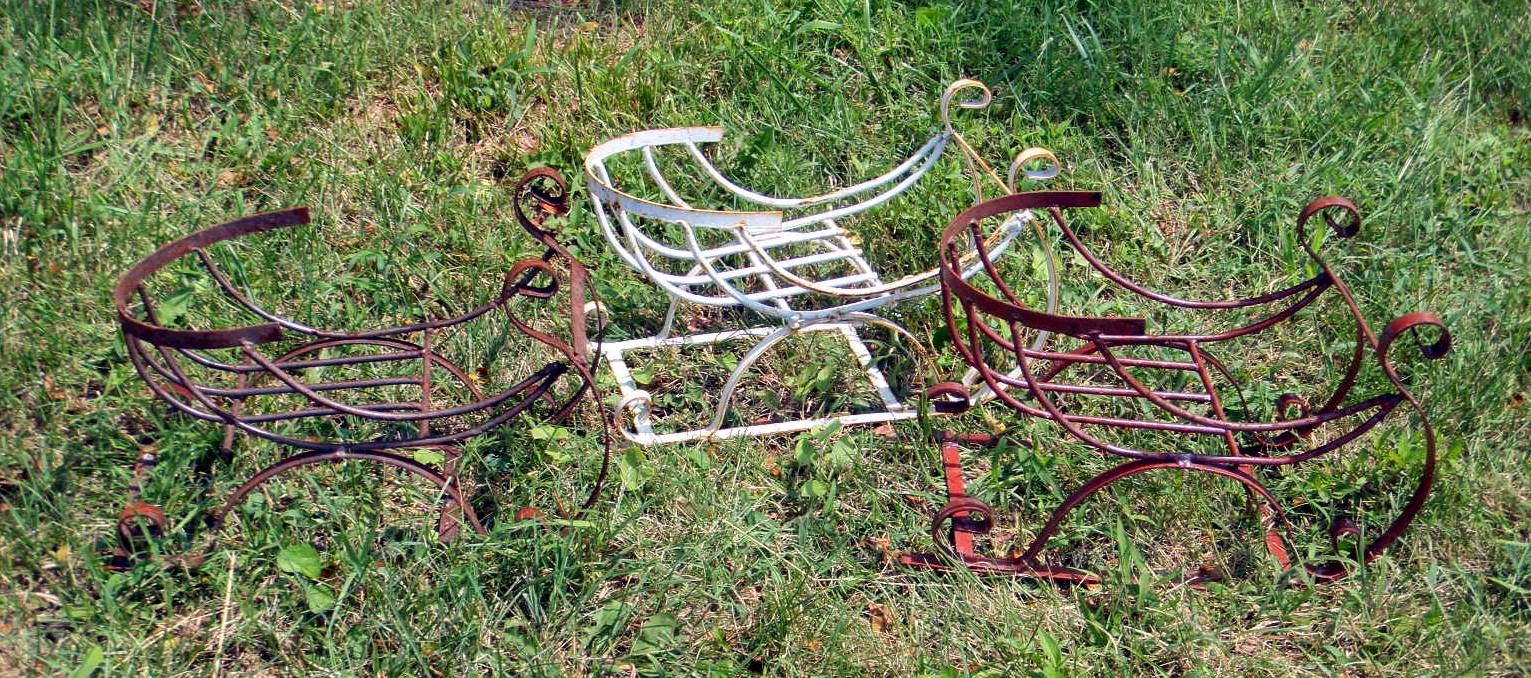 Wrought Iron Sled Holiday Decorations