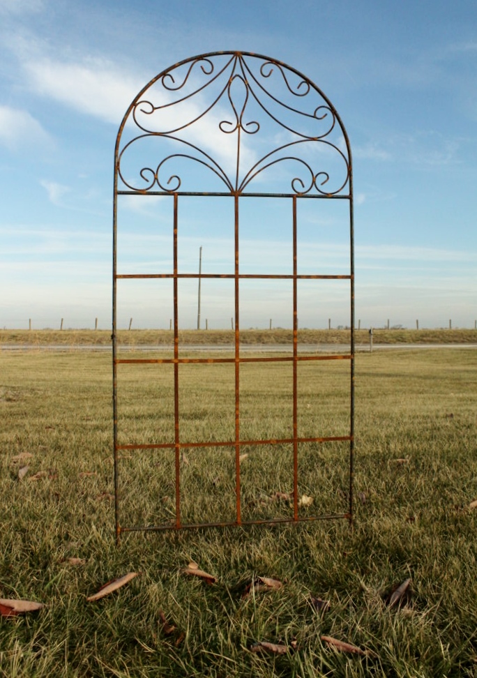 Wrought Iron Spade Trellis 76" Tall Garden Flower Support