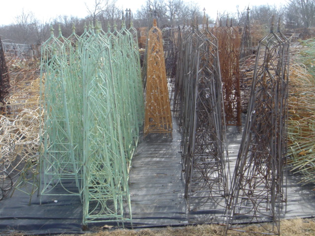 Wrought Iron Square Finial Flower Trellis - 7 Sizes