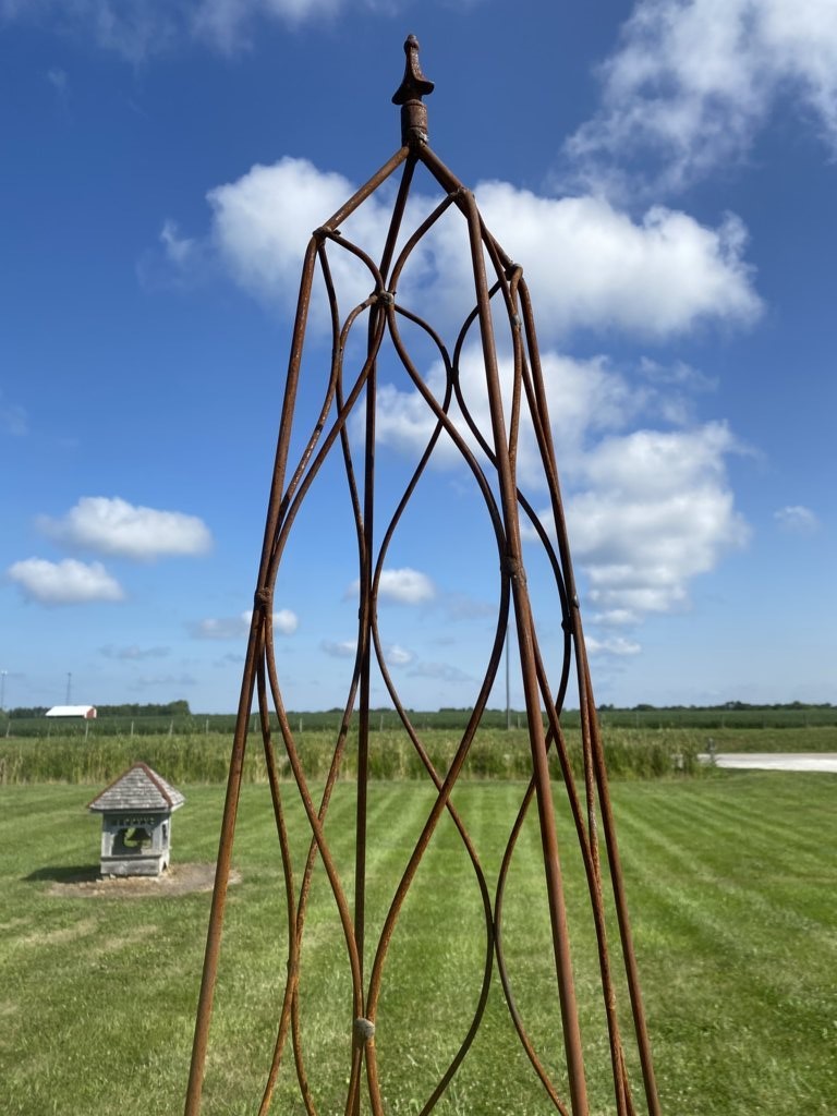 Wrought Iron Square Finial Flower Trellis - 7 Sizes