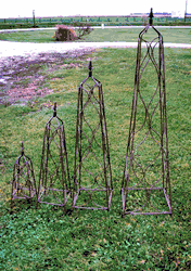Wrought Iron Square Finial Flower Trellis - 7 Sizes