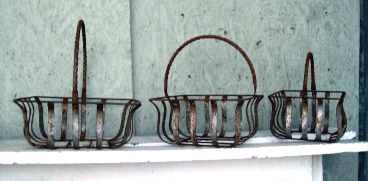 Wrought Iron Square Strap Baskets - 3 Sizes