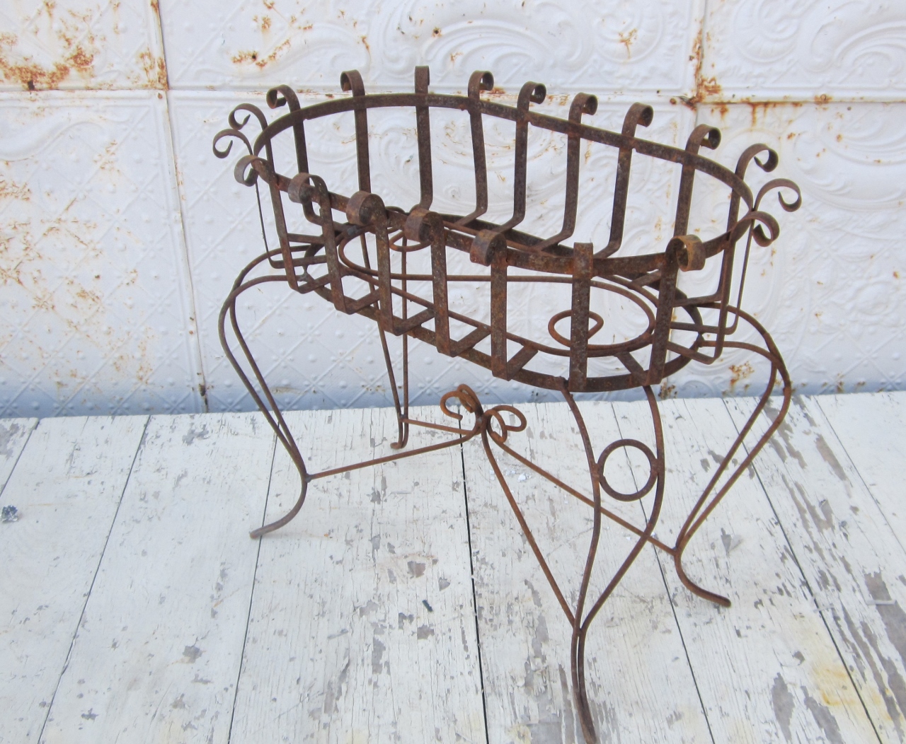 Wrought Iron Strap Plant Stands 2 Sizes Pot Holders