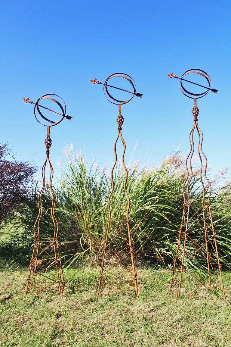 Wrought Iron Swirly Topiaries Trellis for Climbing Flowers Sundial Obelisk