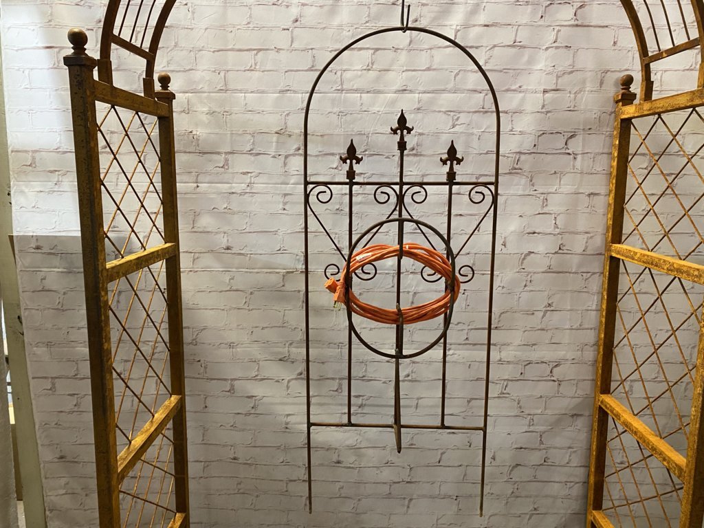 Wrought Iron Trellis to hold Electrical Cord