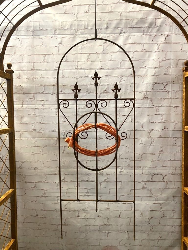 Wrought Iron Trellis to hold Electrical Cord