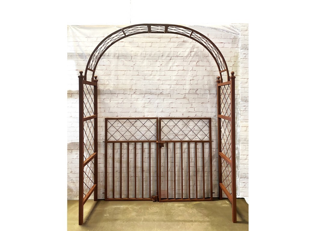 Wrought Iron Wide Henry Arbor Gate - Home Garden