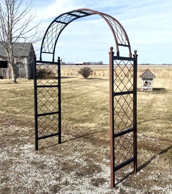 Wrought Iron Wide Henry Arbor Gate - Home Garden