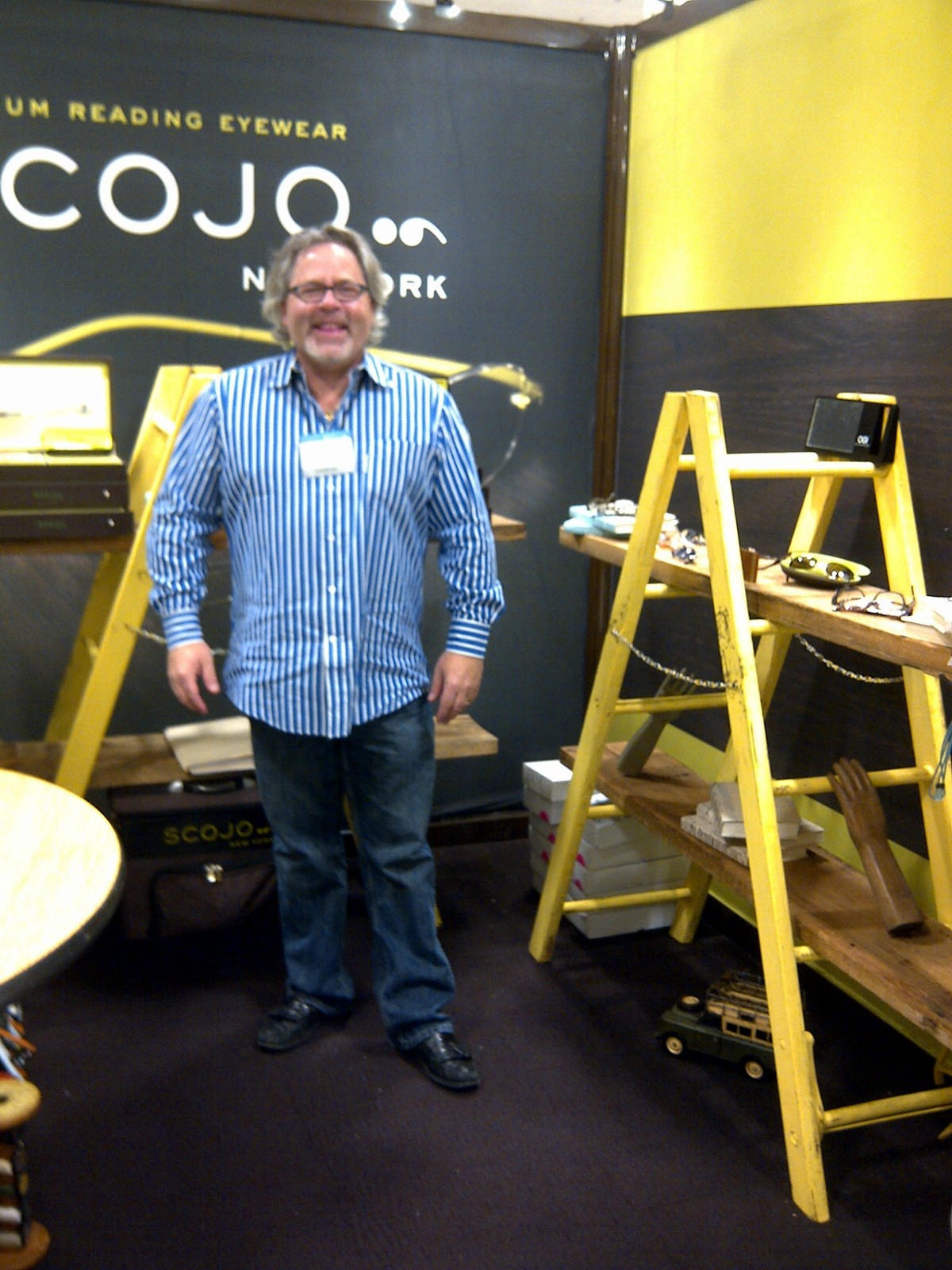 Yellow Step Ladder Display for Scojo Eye Glasses