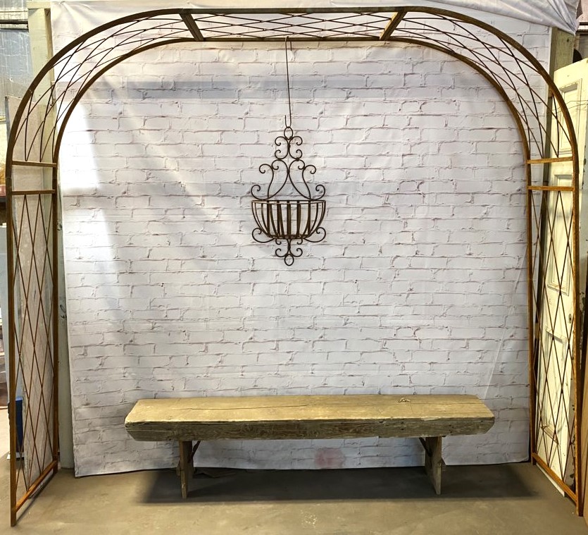 You Pick a Custom Width - Wrought Iron Criss Cross Arbor - Trellis