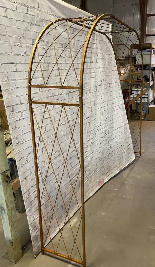 You Pick a Custom Width - Wrought Iron Criss Cross Arbor - Trellis