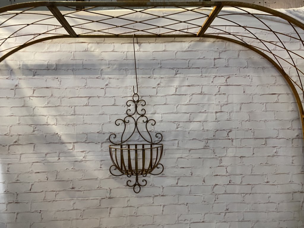 You Pick a Custom Width - Wrought Iron Criss Cross Arbor - Trellis