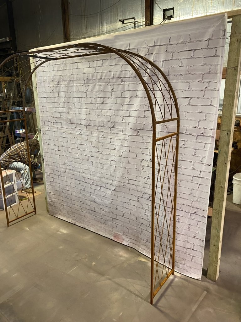 You Pick a Custom Width - Wrought Iron Criss Cross Arbor - Trellis