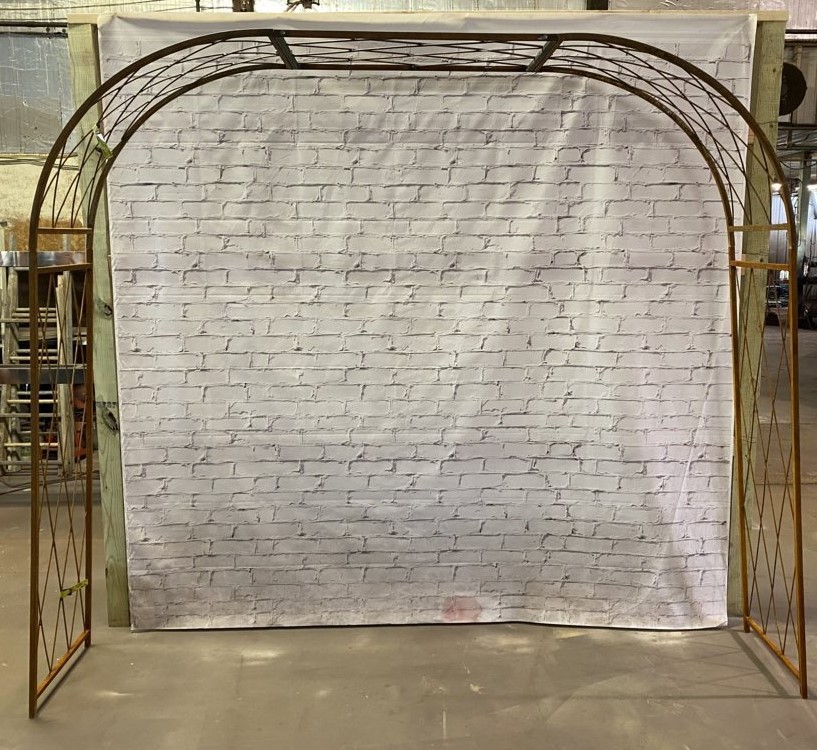 You Pick a Custom Width - Wrought Iron Criss Cross Arbor - Trellis