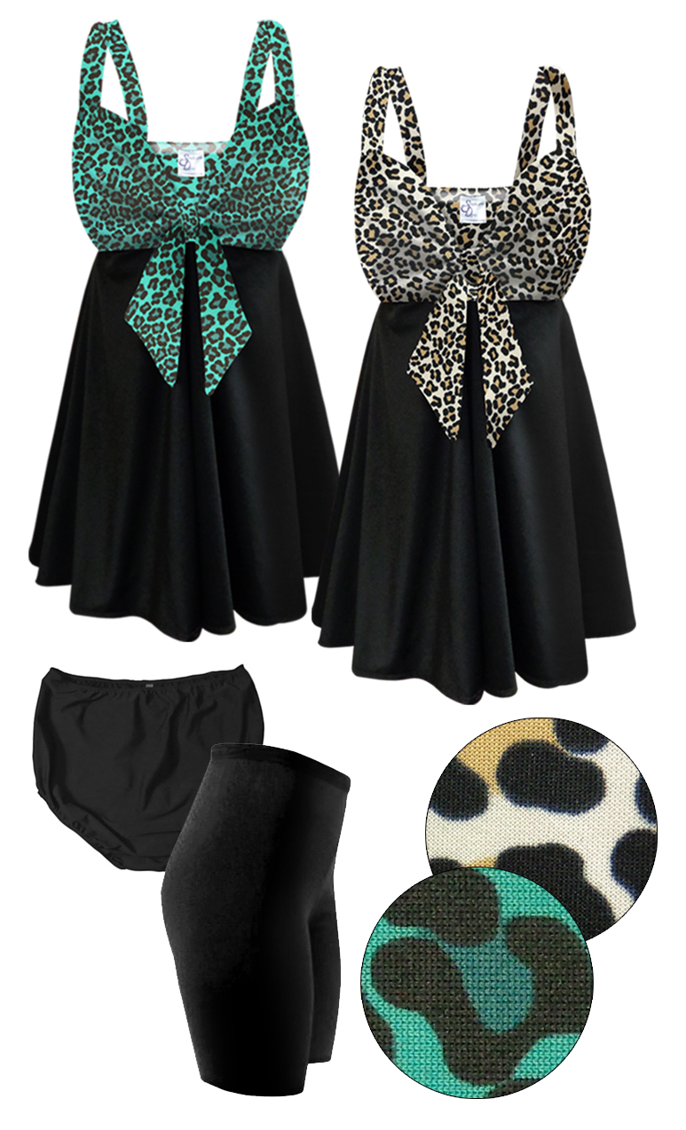 CLOSEOUT CLEARANCE! Plus Size Leopard Print Straps Sweetheart Neckline ...