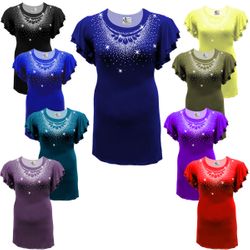 Plus Size Rhinestone & Glitter Shirts 0x 1x 2x 3x 4x 5x 6x 7x 8x 9x ...