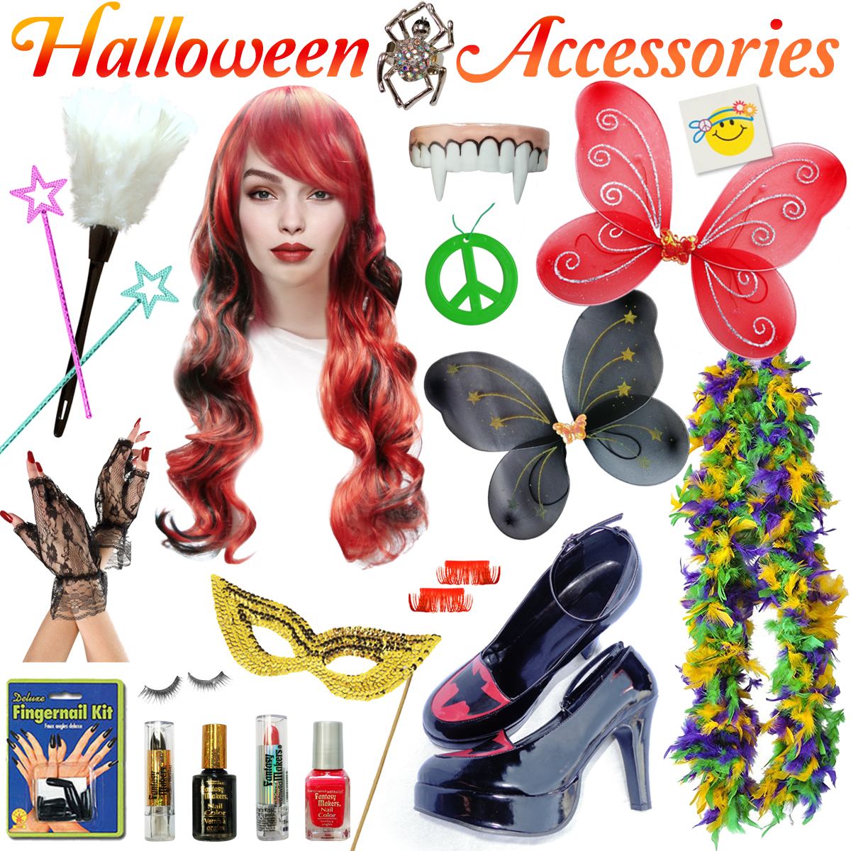 ACCESSORIES! Halloween Costume Accessories - Brooms - Makeup - Fangs - Etc!