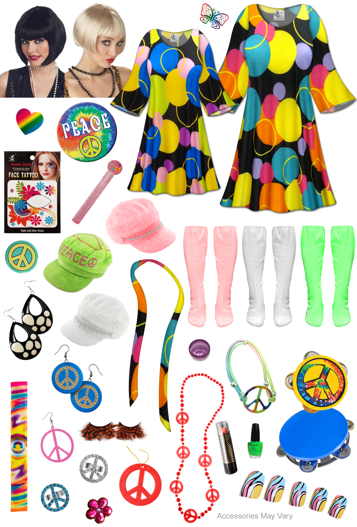 SOLD OUT!! Double Bubble Print Plus Size Go-go Dancer Costume Kit XL