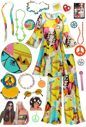SALE! Rhapsody Print Hippie 2PC Set - 60's Style Retro Plus Size ...