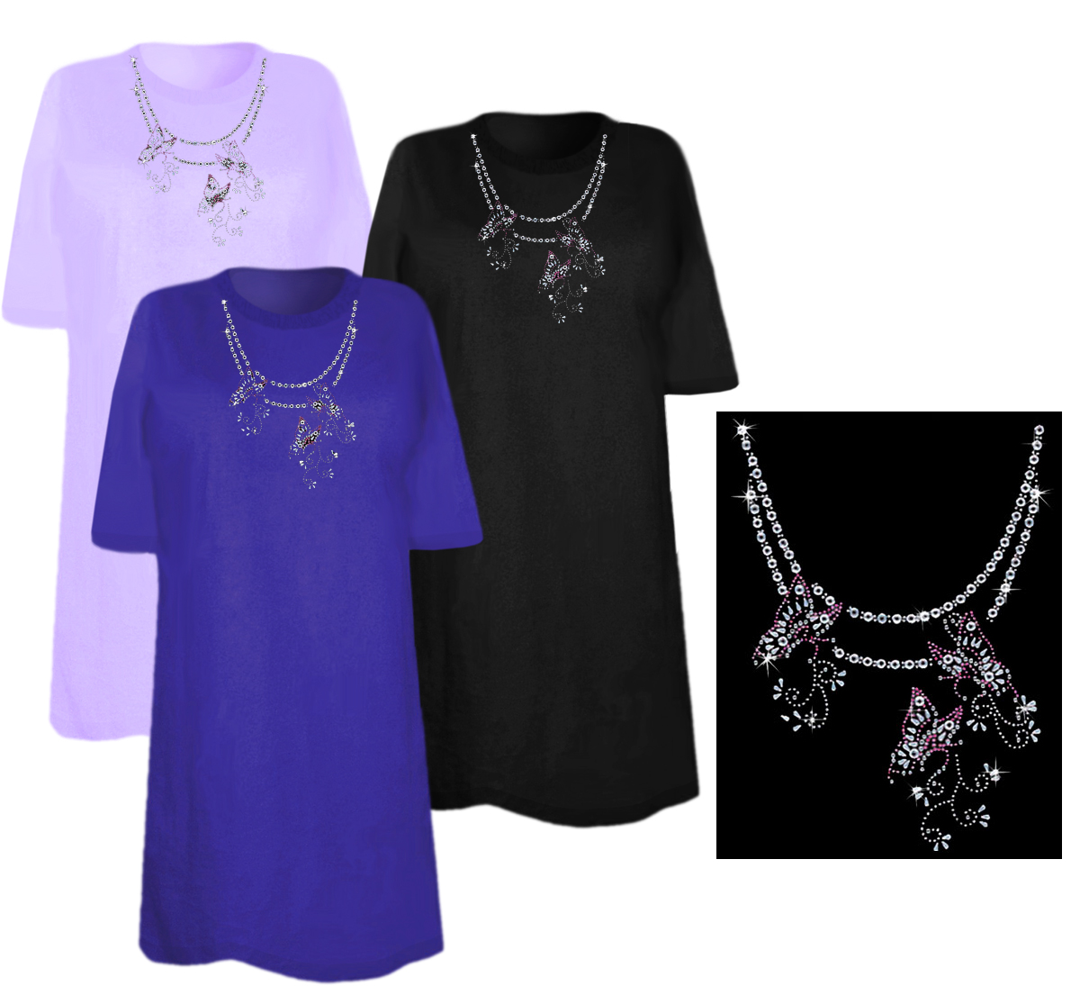 SOLD OUT! SALE! Butterfly Chain Neckline Sparkly Rhinestud Rhinestones ...