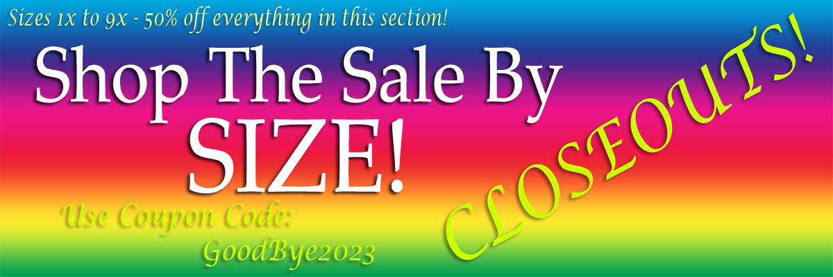 New! Closeout Sale Items By Size