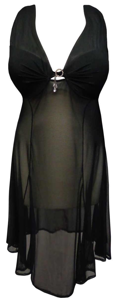 SOLD OUT! Pretty Cupped Black Bra with Decorative Clasp Sparkly Circle ...