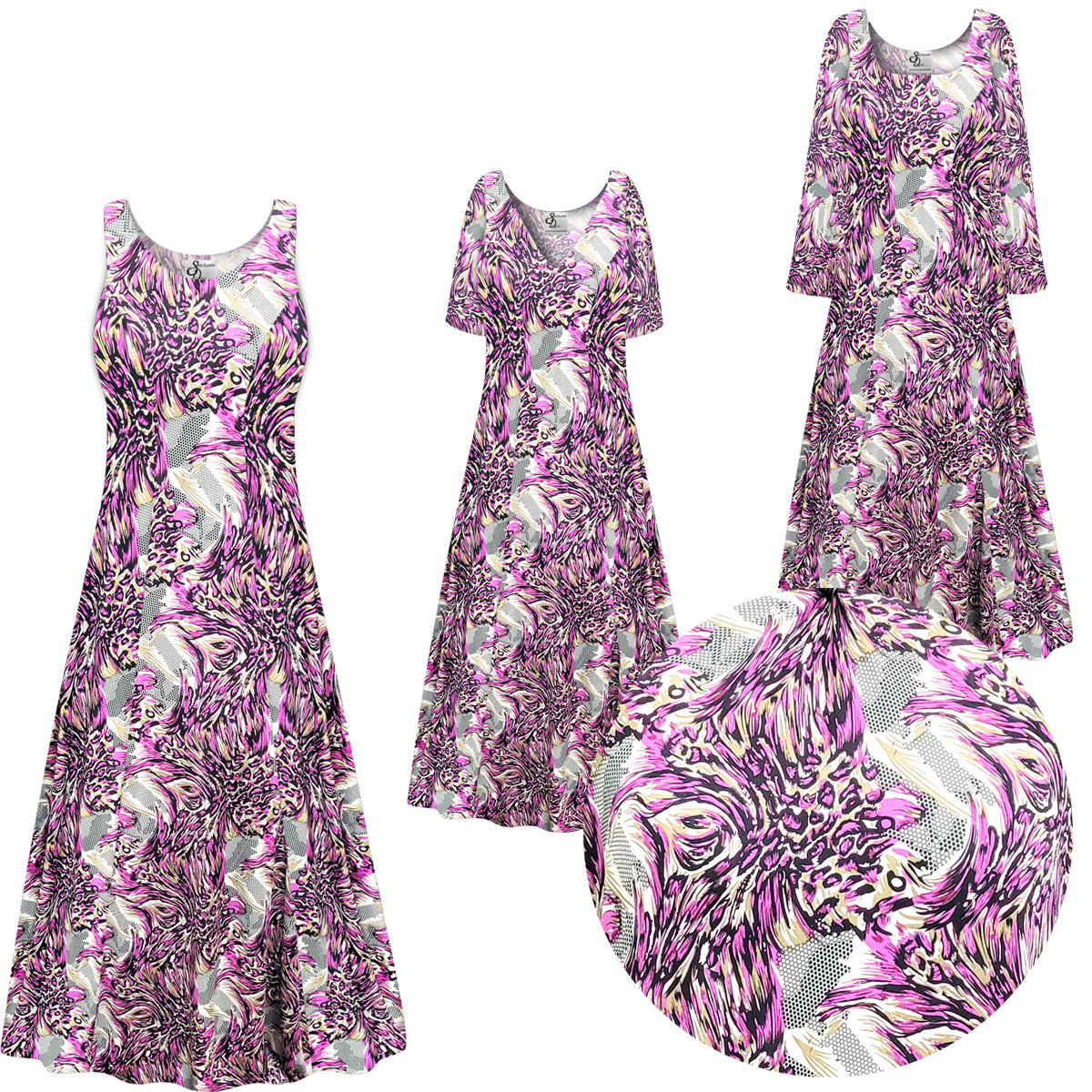 NEW! Customizable Plus Size Golden Dewdrop Slinky Princess Cut Dresses