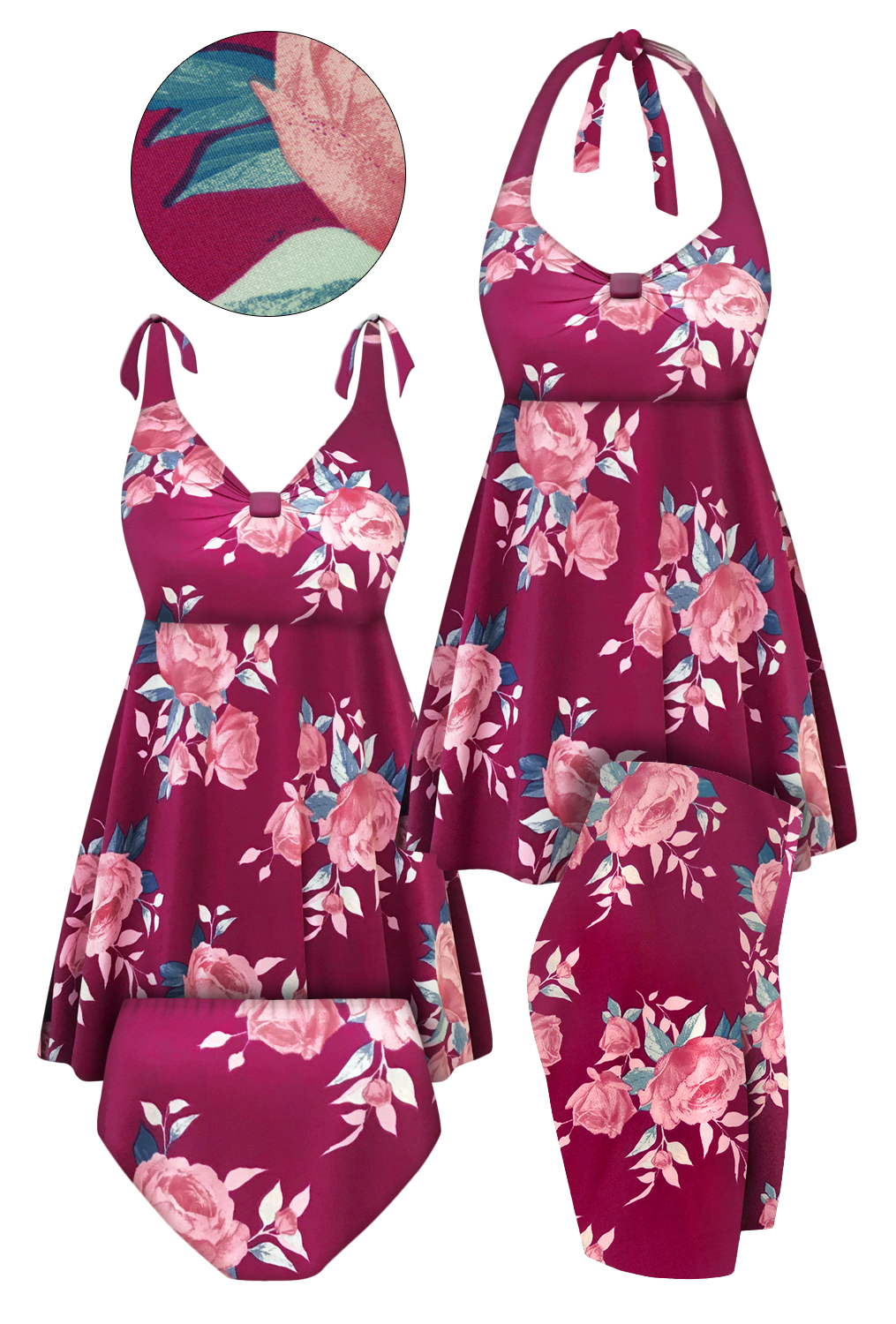 SOLD OUT! Customizable Plus Size Pink Floral Print Halter or Shoulder ...