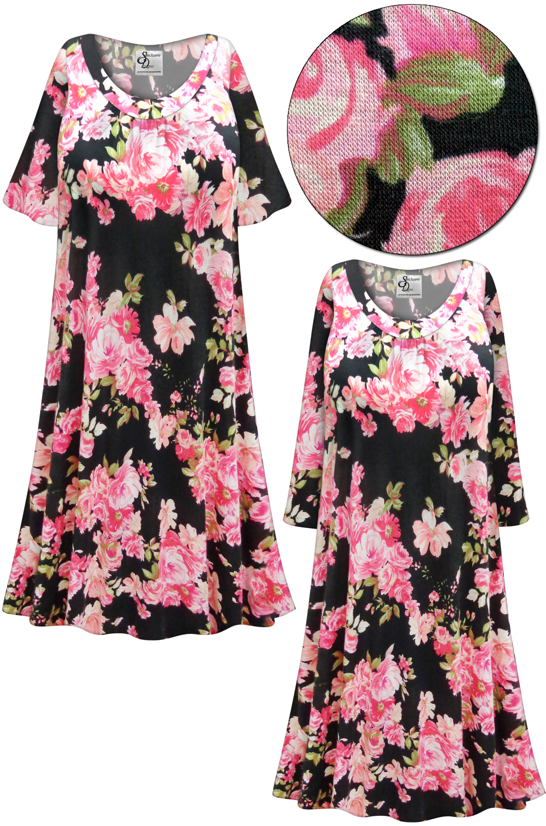 SOLD OUT! NEW! Customizable Plus Size Pink Roses Print Sleep Gown ...