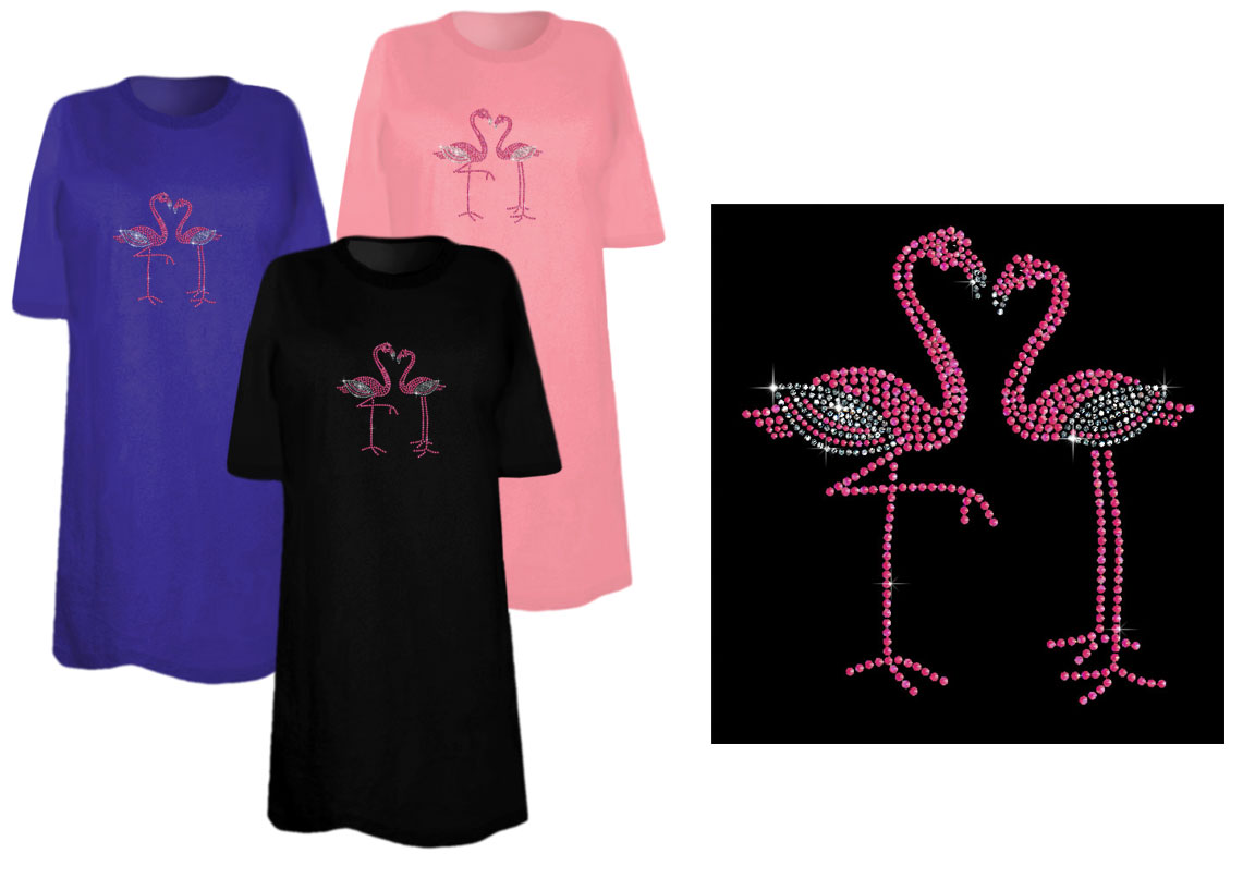 SOLD OUT! SALE! Pair of Pink Flamingos Sparkly Rhinestud Rhinestones ...