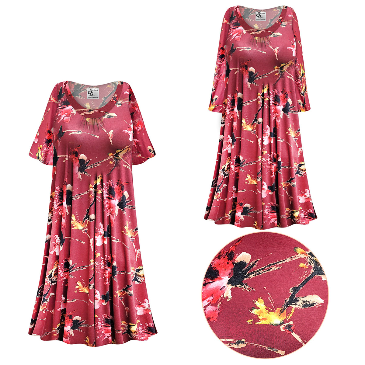 SOLD OUT! Plus Size Burgundy Floral Fantasy Sleep Gown - Muumuu - Moo ...