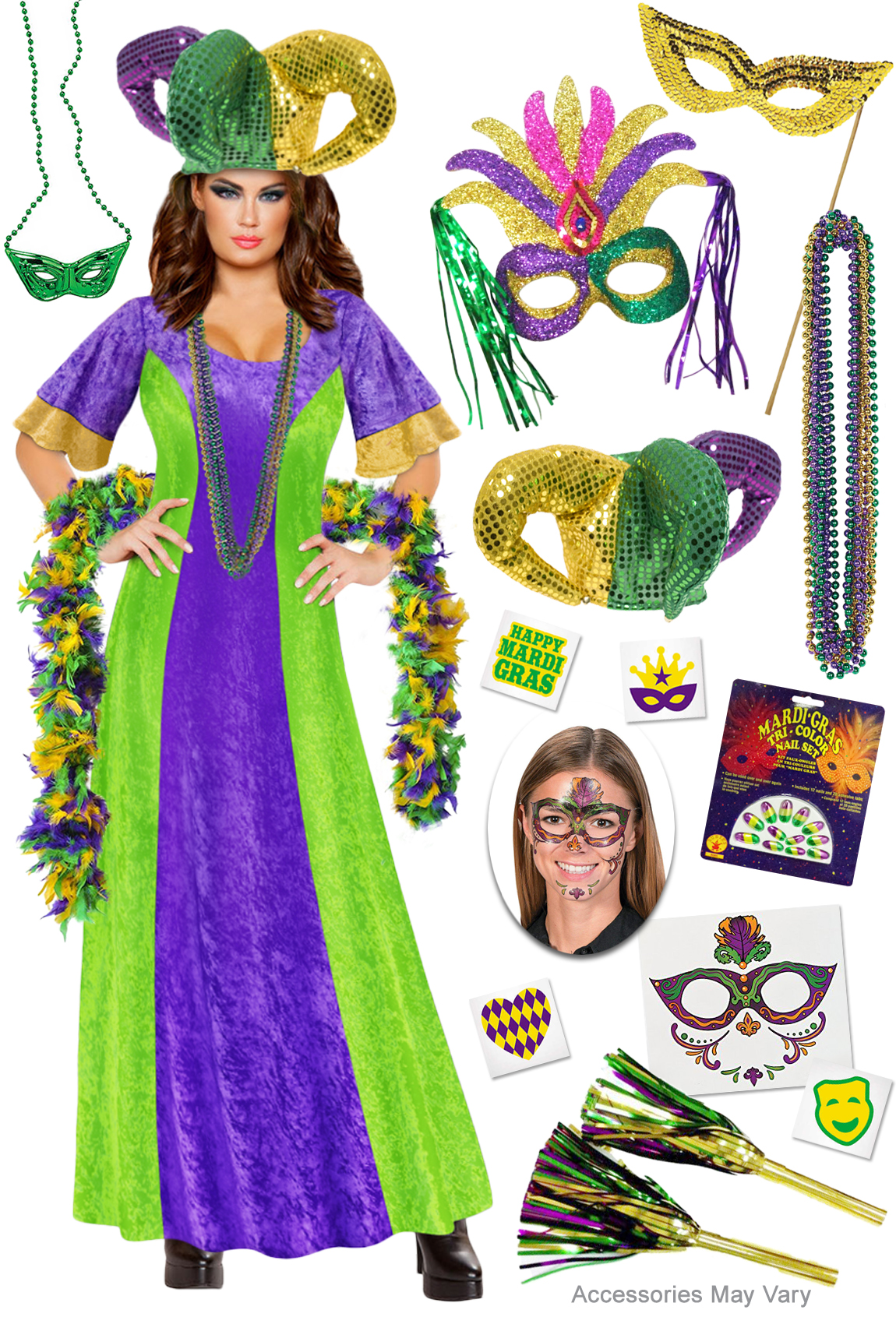 SALE Plus Size Mardi Gras Halloween Costume Sizes Lg XL 0x 1x 2x 3x 4x