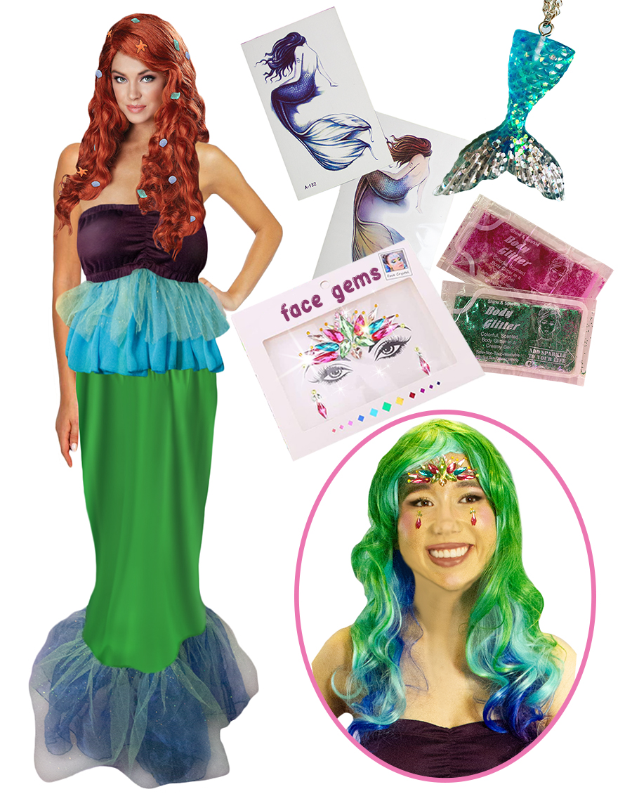 NEW! Plus Size Mystical Mermaid Costume Kit Lg XL 0x 1x 2x 3x 4x 5x 6x ...