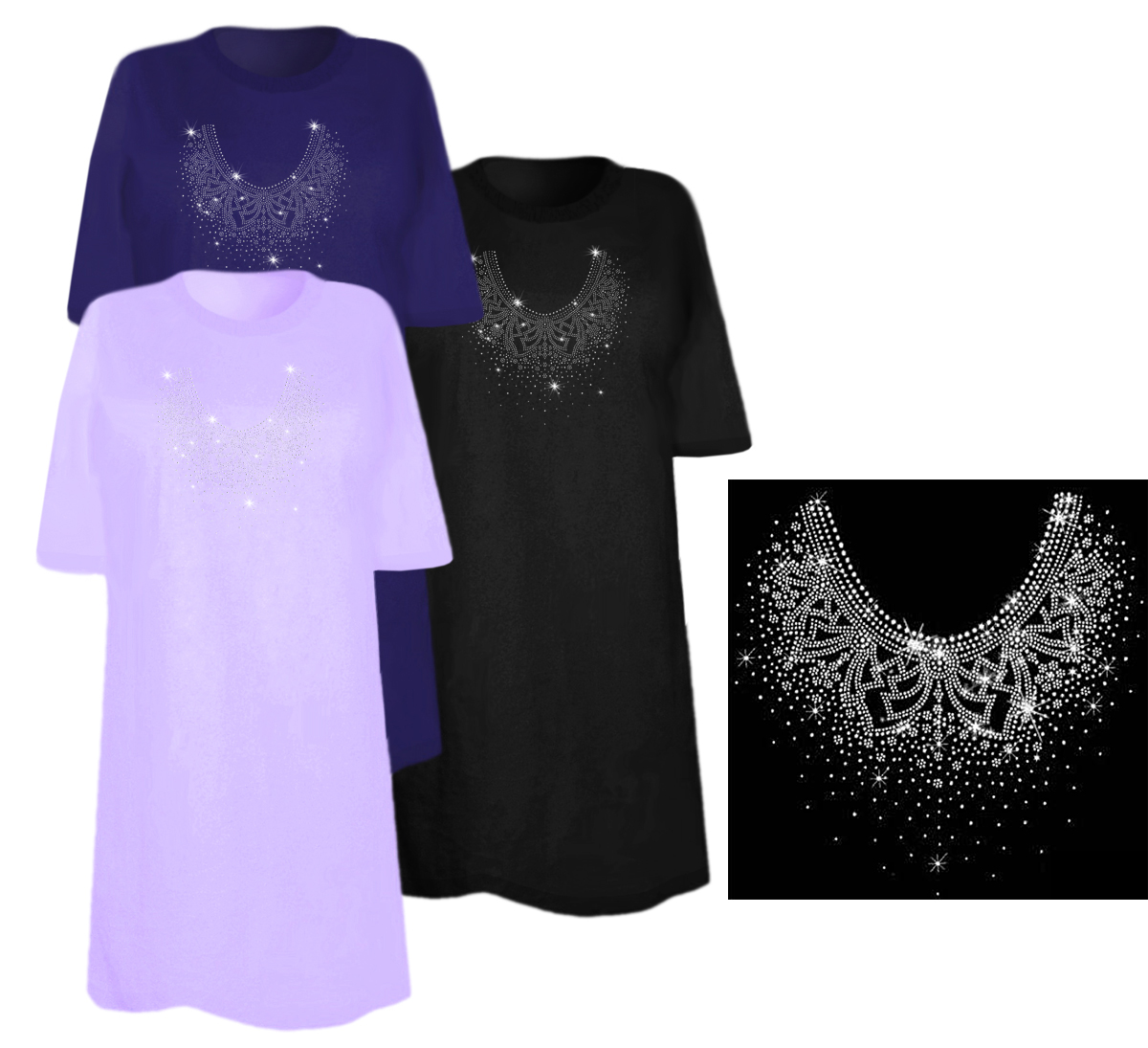 SOLD OUT! SALE! Pretty Flowery Neckline Sparkly Rhinestud Rhinestones ...