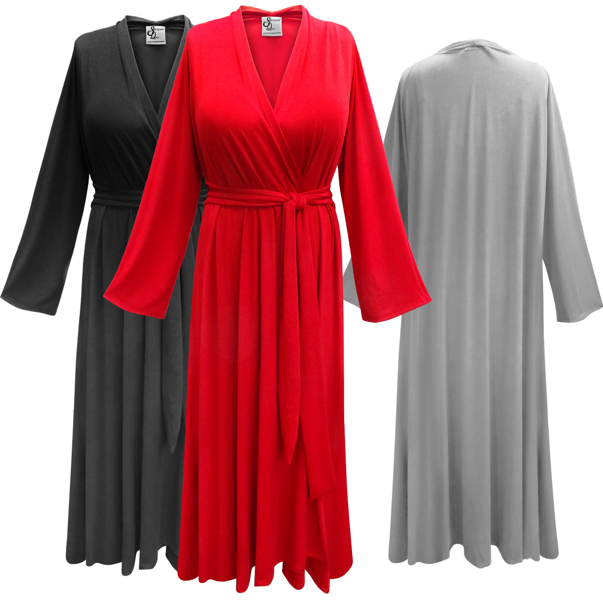 NEW! Solid Color Flowy Poly/Cotton or Soft Rayon Robes - Plus Size ...