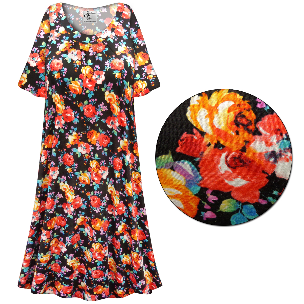 SOLD OUT! SALE! Customizable Plus Size Roses Print Sleep Gown - Muumuu ...