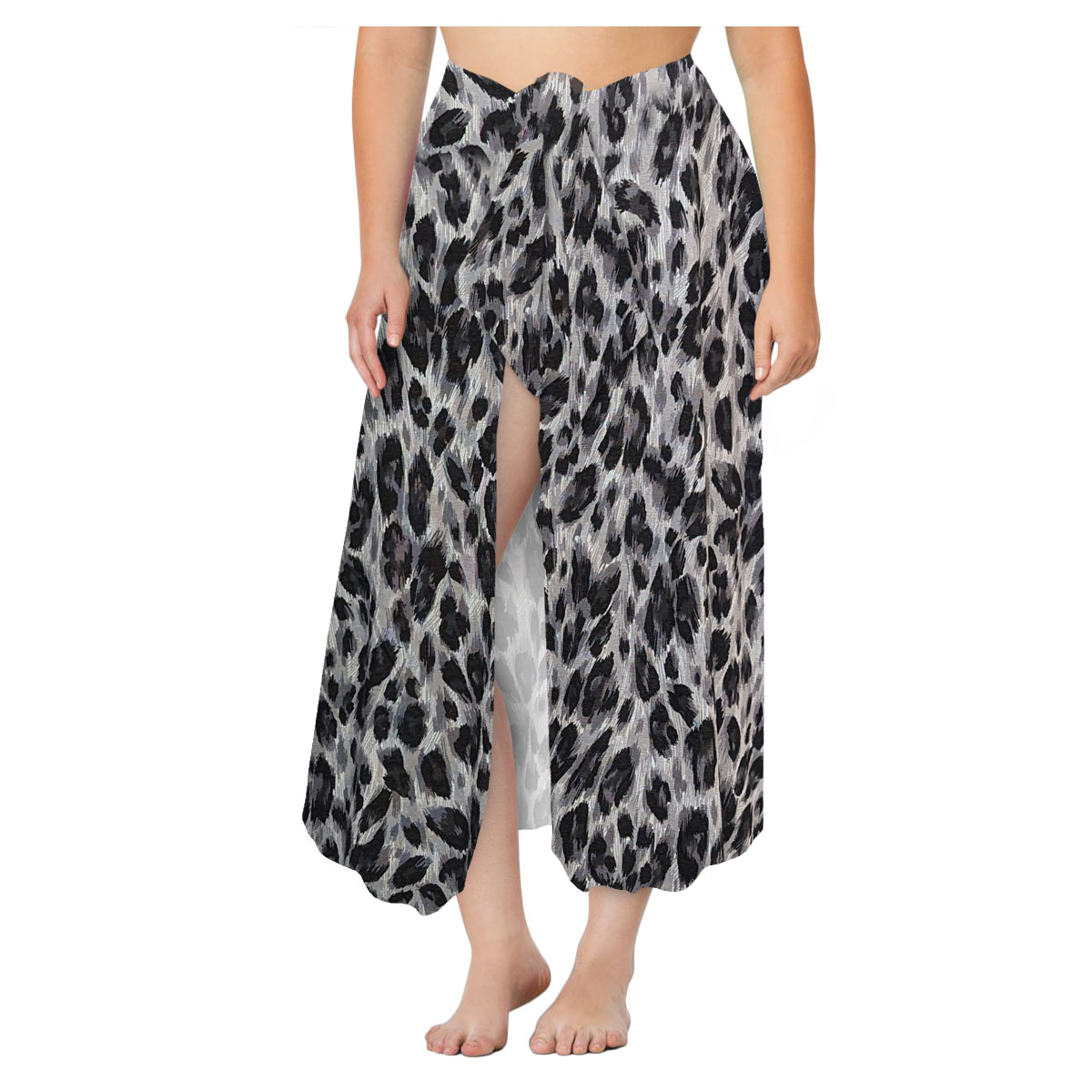 Plus Size Artic Leopard Swimsuit Summer Cotton Cover Up Sarong 1x to 9x