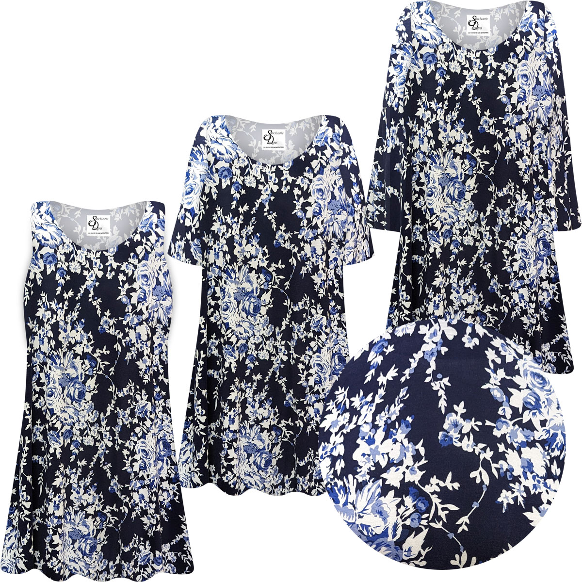 SOLD OUT! Plus Size Blue Treetop Print Extra Long Women's Ultra Soft ...