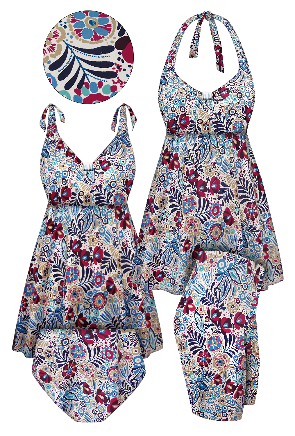 CLOSEOUT CLEARANCE! Plus Size June Flower Print Halter or Shoulder ...