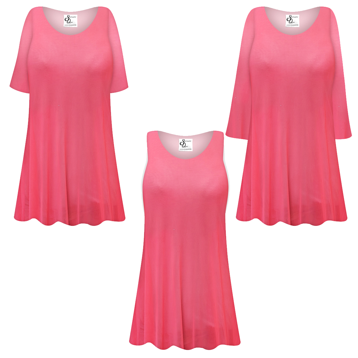 Plus Size PInk Extra Long Women's Ultra Soft Tops Customizable