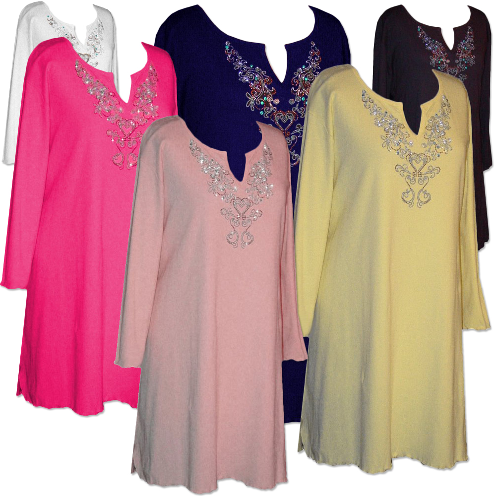 Plus Size Rhinestone Extra Long Shirts 0x 1x 2x 3x 4x 5x 6x 7x 8x 9x