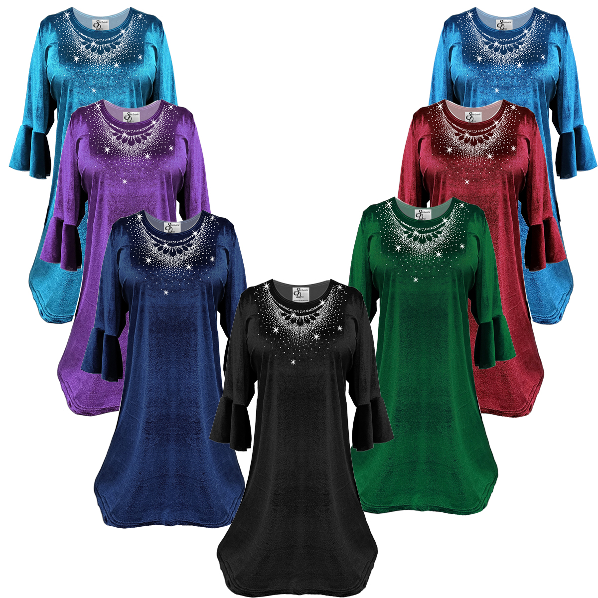SOLD OUT! Plus Size Smooth Velvet with Rhinestud Rhinestones Womens ...