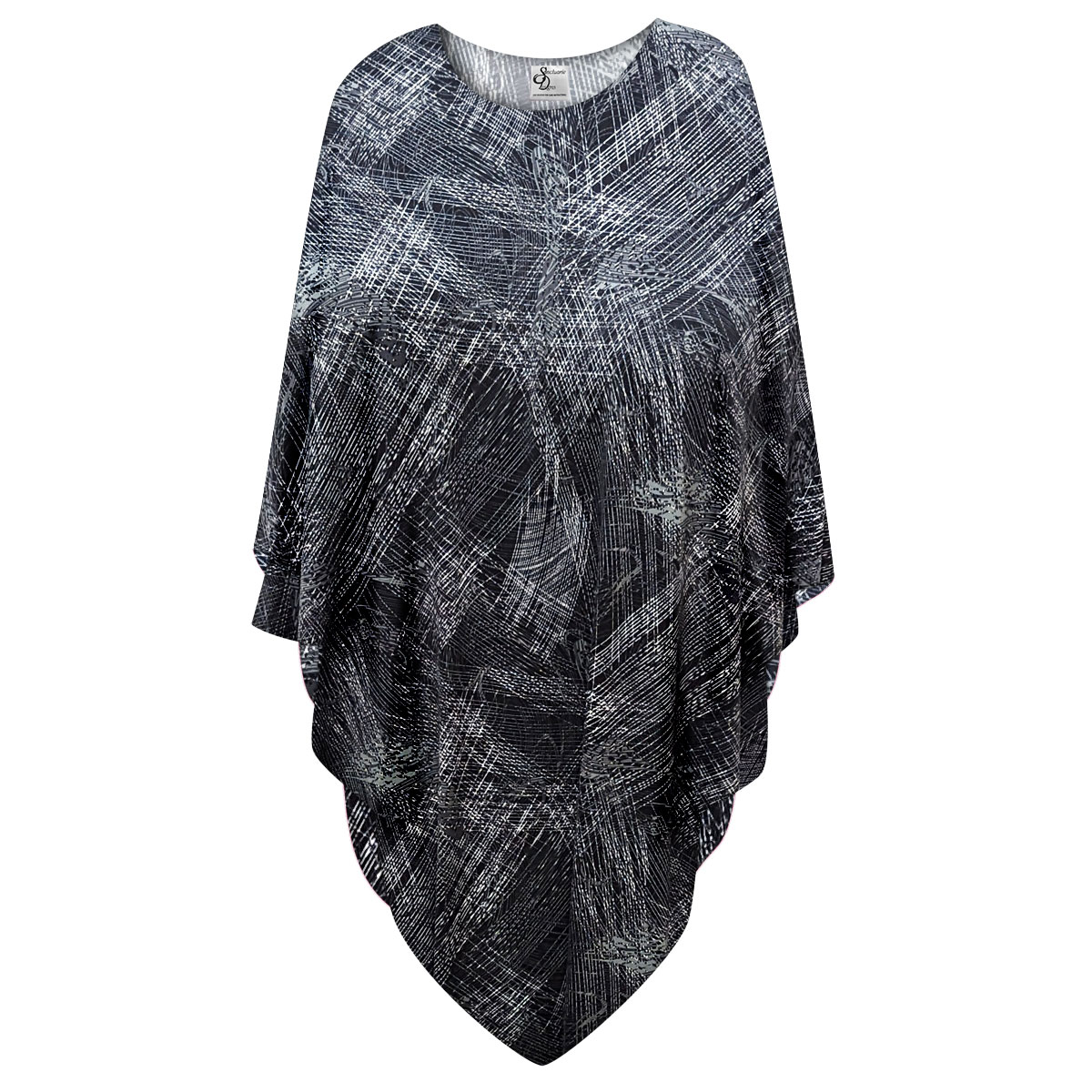Plus Size Supersize Women's Coverup Poncho Graphite Tags in Slinky