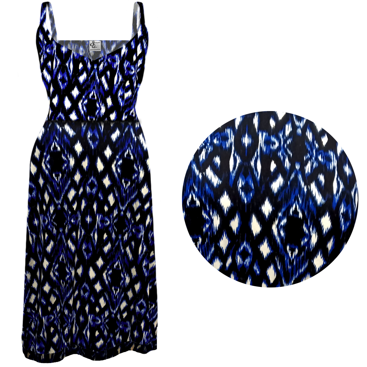 Plus Size Women's Black Diamond Rayon Sun Dress 1x to 9x