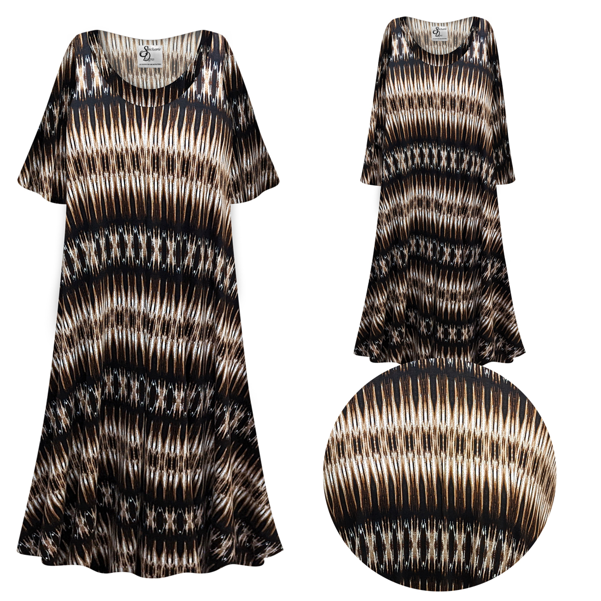 Plus Size Women Geo Sand Dune Print Sleep Gown - Muumuu - Moo Moo Dress ...
