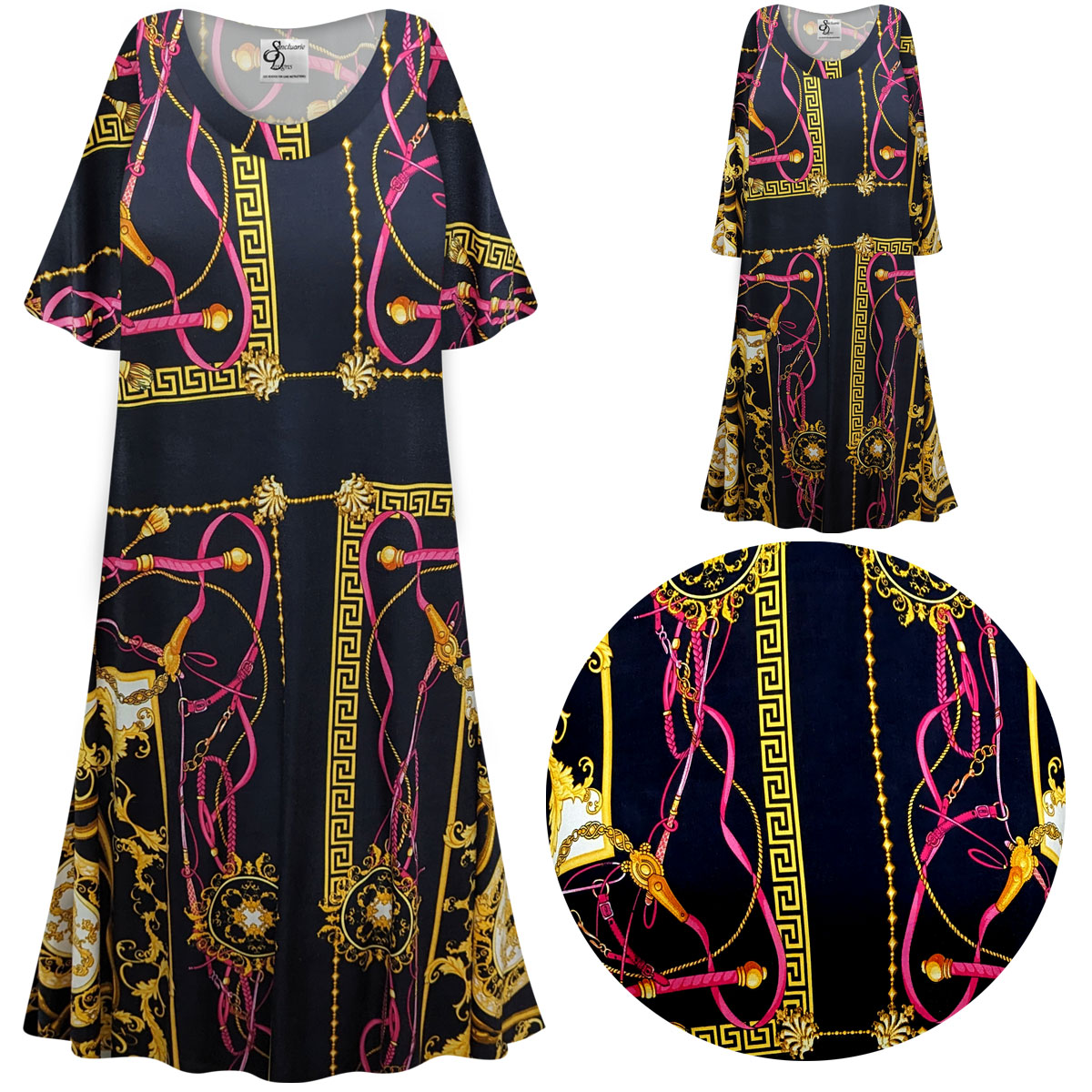 Plus Size Women Greco Roman Design Print Sleep Gown - Muumuu - Moo Moo ...