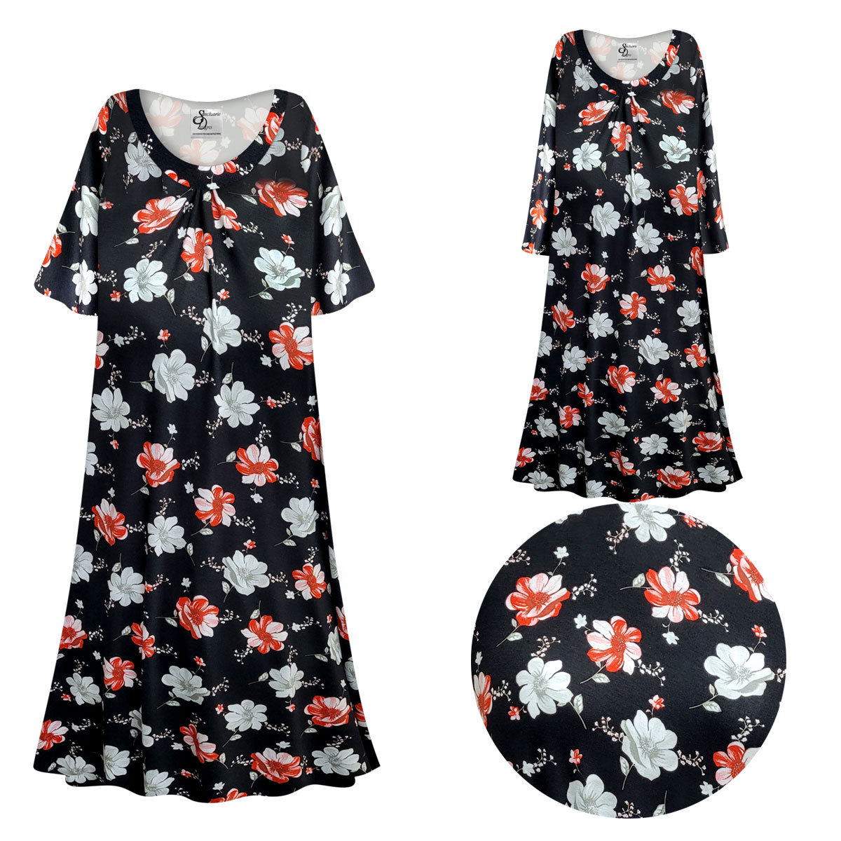 Plus Size Women's Night Flora Print Sleep Gown - Muumuu - Moo Moo Dress ...