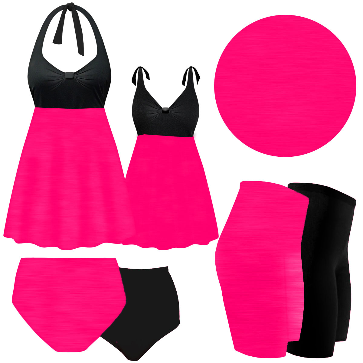 Plus Size Women's Swimwear Hot PInk Doll Exclusive Design Two-Piece Hot ...