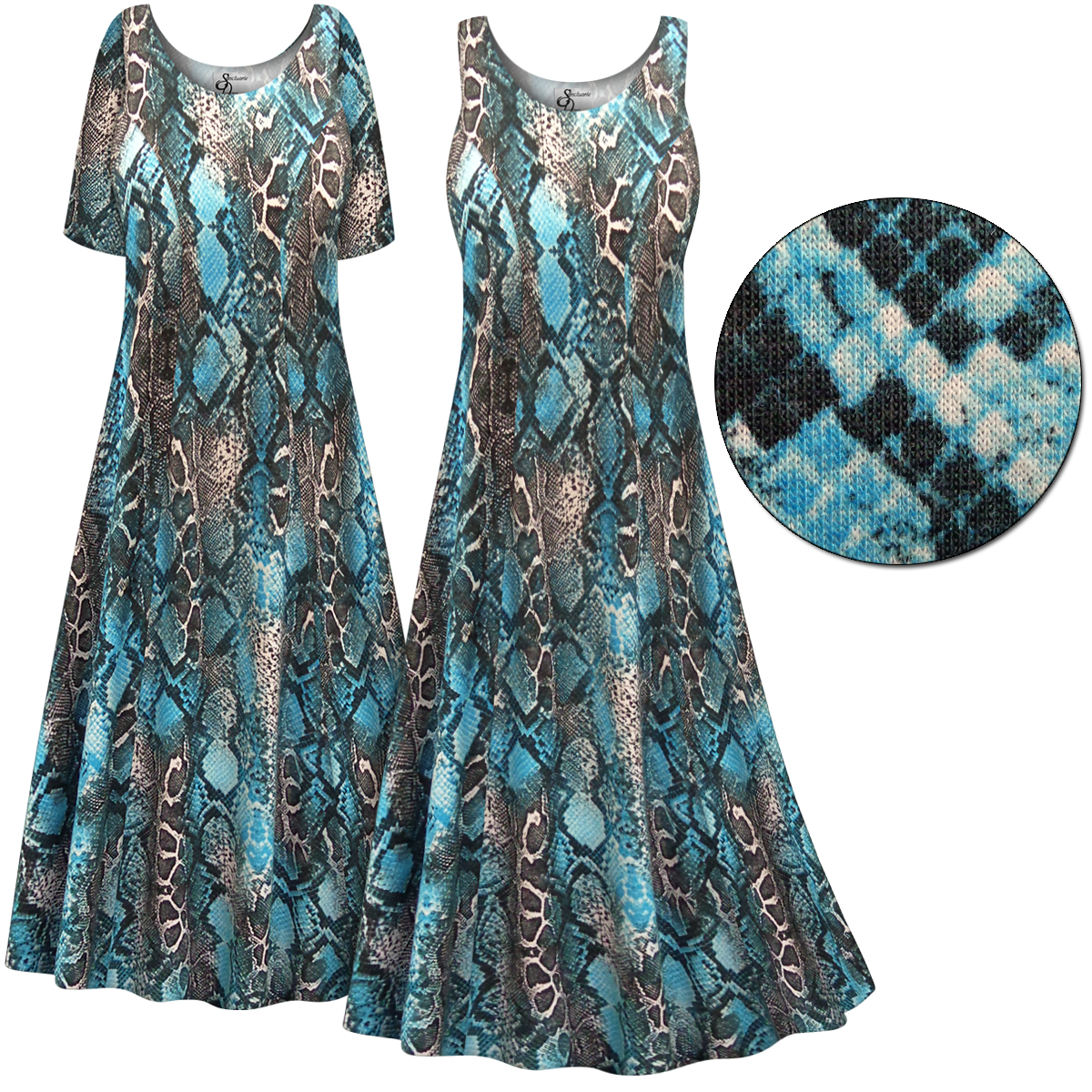 SOLD OUT! SALE! Customizable Plus Size Blue Python Print Princess Cut ...