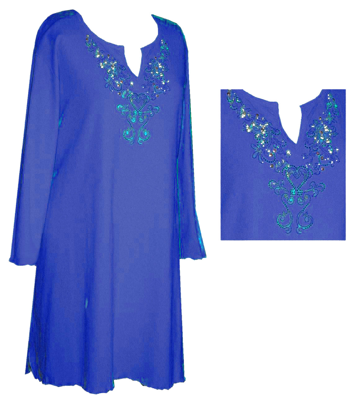 SALE! Plus Size Blue Rhinestone Tops, Sparkly Plus Size & Supersize ...